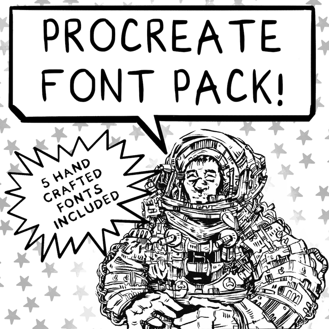 Procreate Comic Style Fonts Typography Handwritten Fonts Type 5 ...