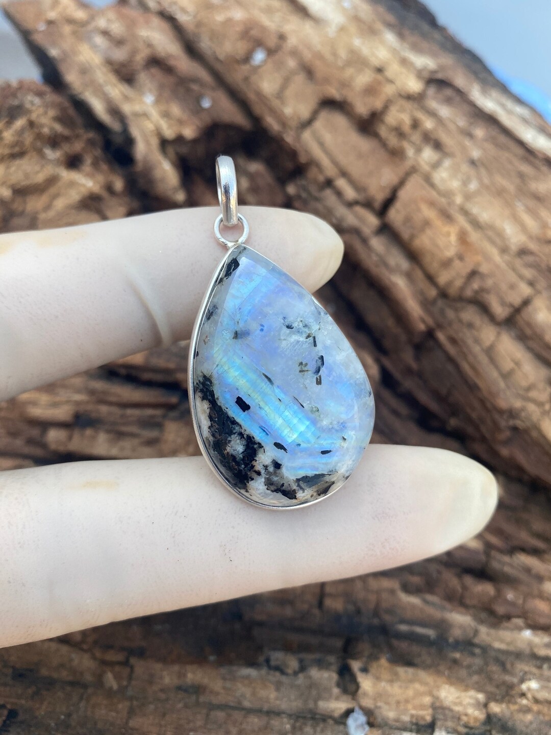 Natural Moonstone Pendant Necklace Handmade Gemstone Pendant 925 ...