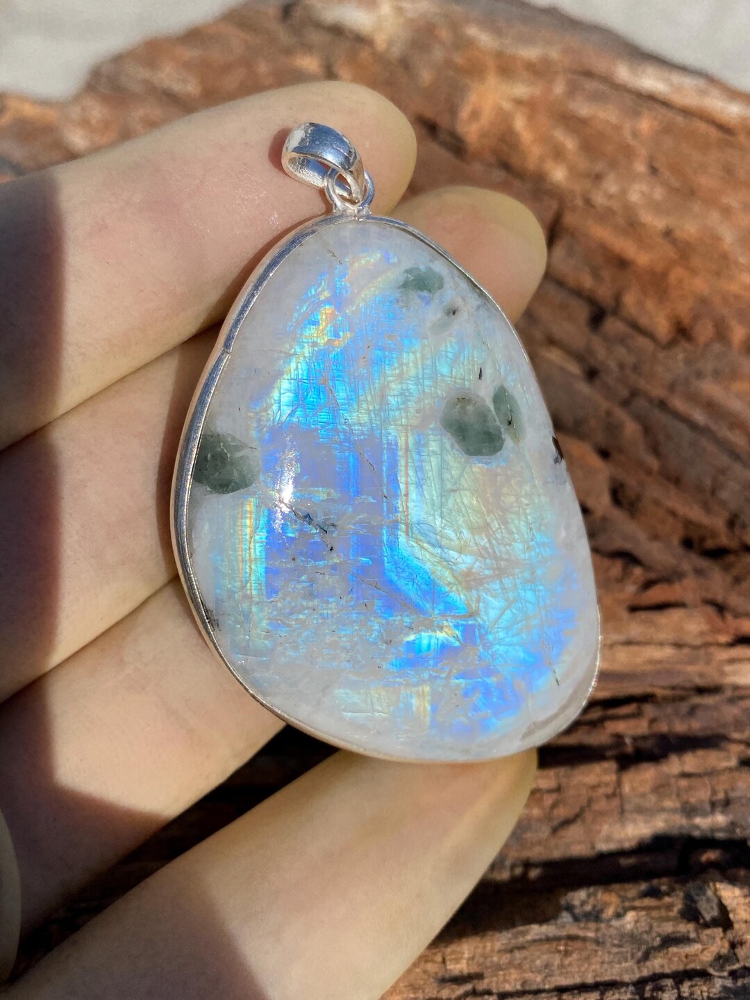 Genuine Moonstone Pendant, Handmade Gemstone Pendant, 925 Sterling ...
