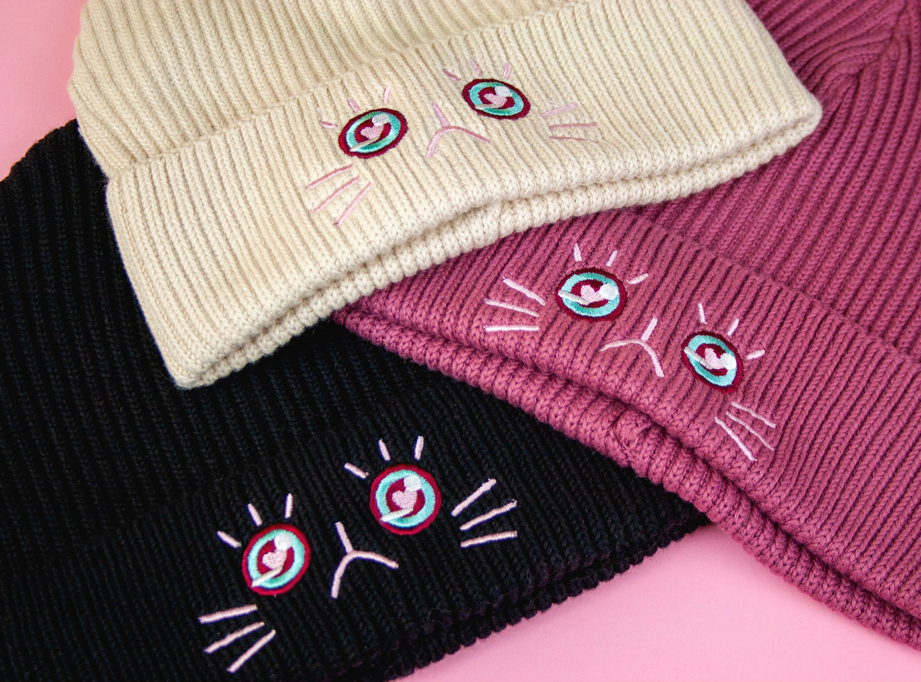 Pitch Black Cream. Cat Face Hat - Etsy