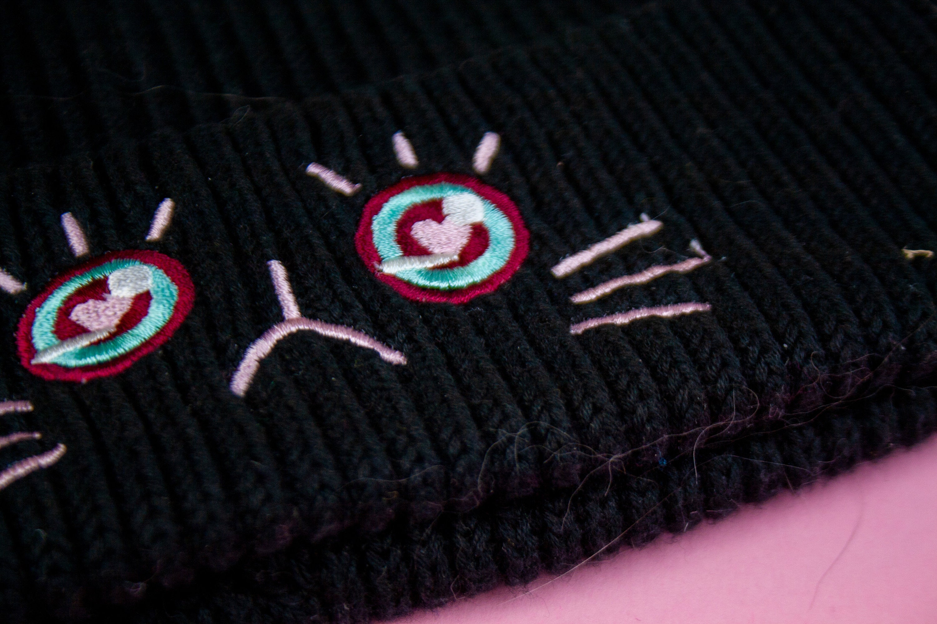 Pitch Black Cream. Cat Face Hat - Etsy