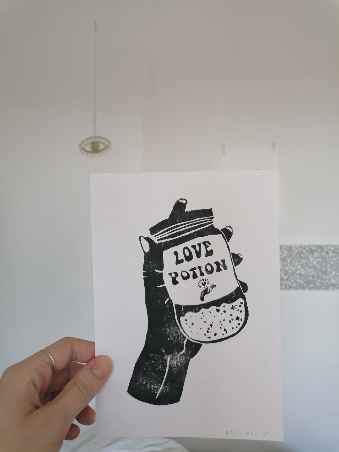 Linocut Magic Potion Love Filter Lovepotion - Etsy