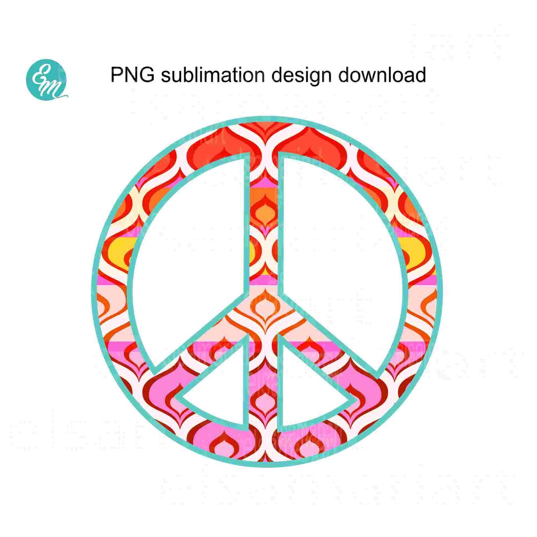 Retro Peace Sign PNG Sublimation Design Grunge Hippie - Etsy