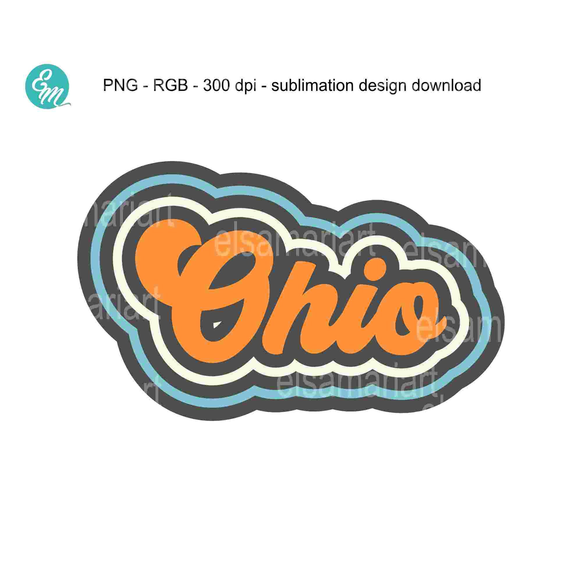 Retro Ohio T-shirt PNG Sublimation Designs Download - Etsy
