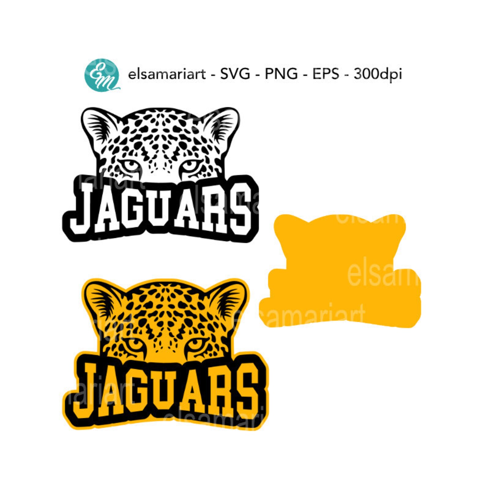 Jaguars Head SVG Cut Files for Cricut School Mascot - Etsy Australia