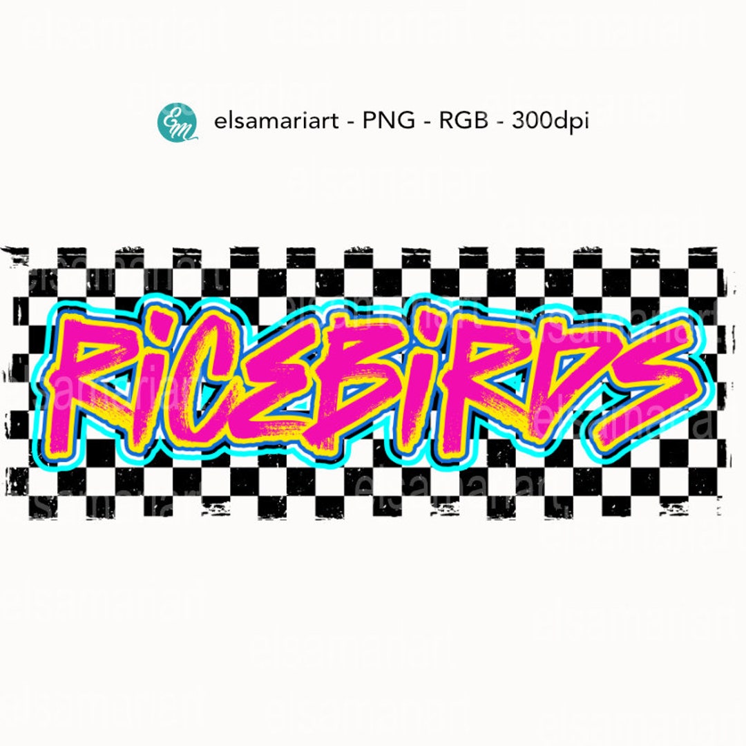 Ricebirds Checkered PNG T-shirt Design School Mascot Sports Team ...