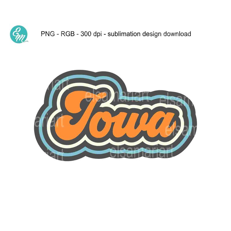 Retro Iowa PNG Sublimation Designs Download - Etsy