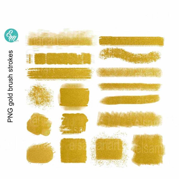 Gold Brush Strokes - Etsy