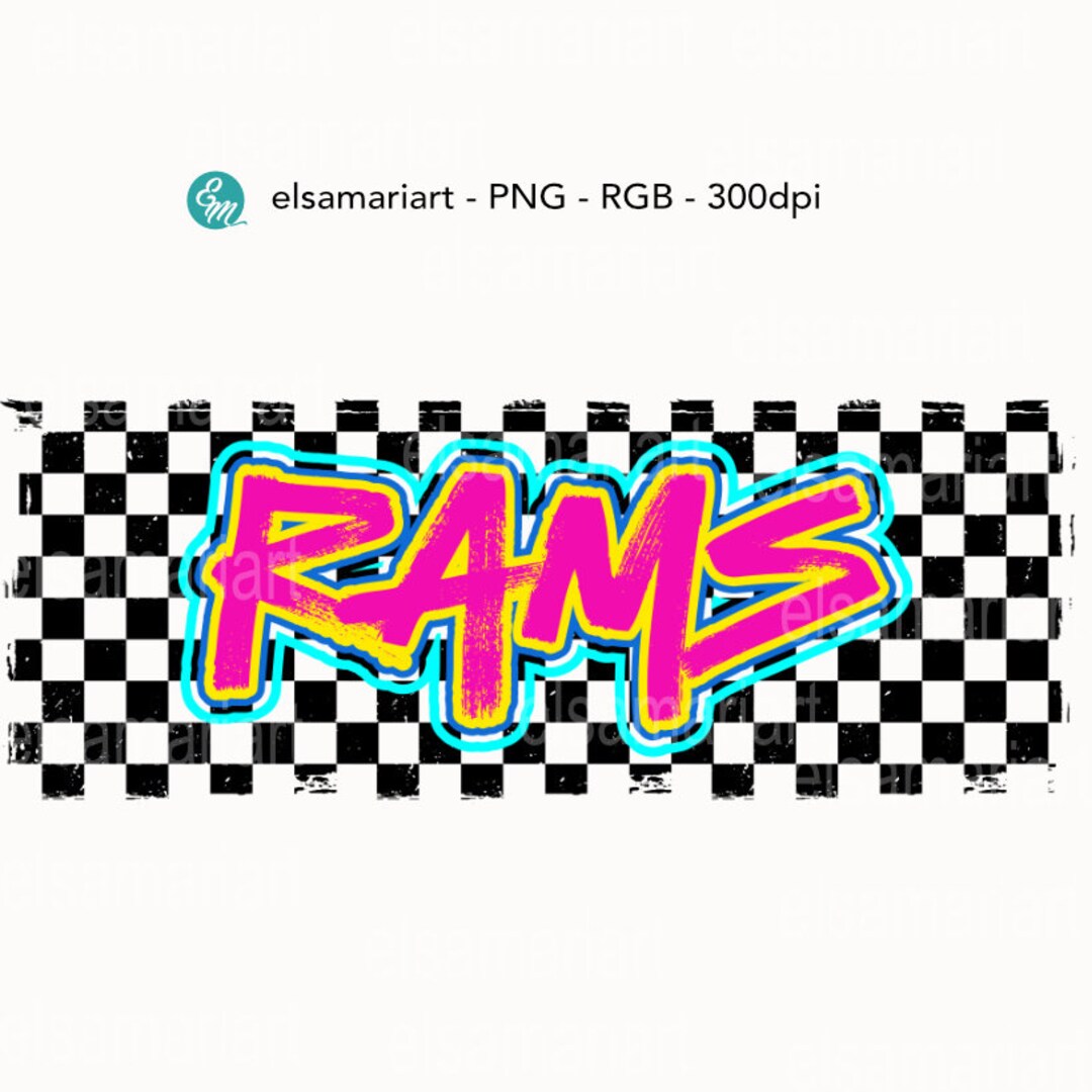 Rams Checkered PNG T-shirt Design Download School Mascot Sports Team ...