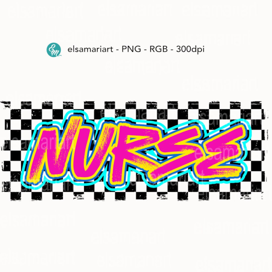 Nurse Checkered PNG T-shirt Design Graffiti Sublimation Download - Etsy