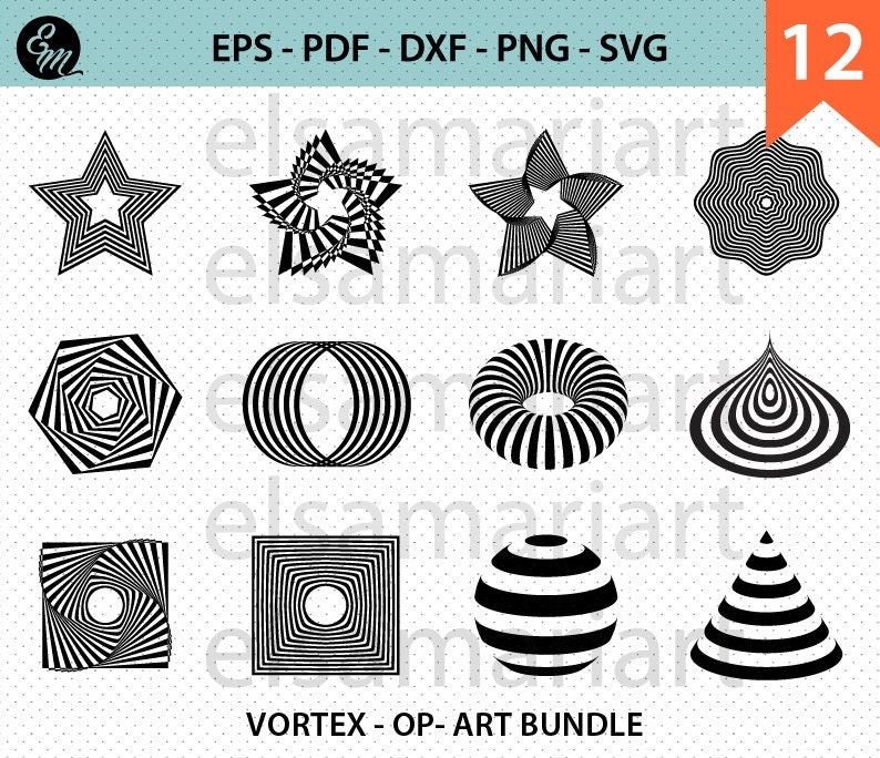 Optical Illusion SVG Cut Files Vector Clipart Bundle - Etsy