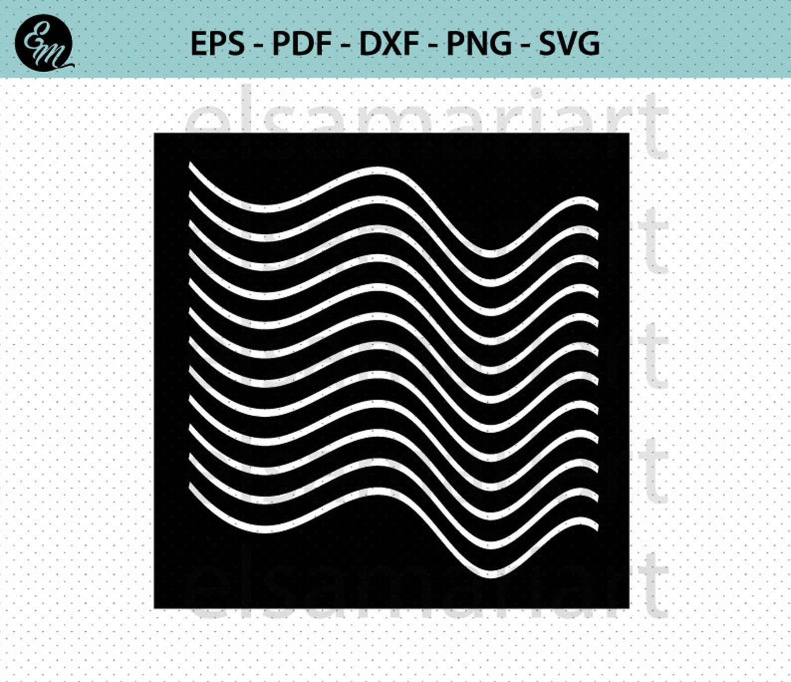 Stencil Cut Files Wavy Lines SVG Vector Clipart Cricut - Etsy