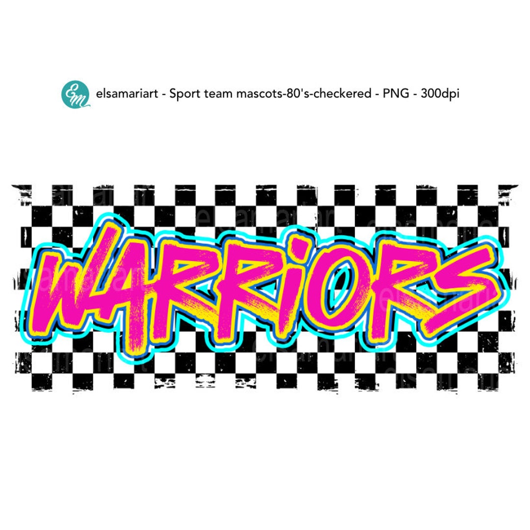 Retro Warriors Checkered PNG Design 90's Graffiti School Mascot Sports ...
