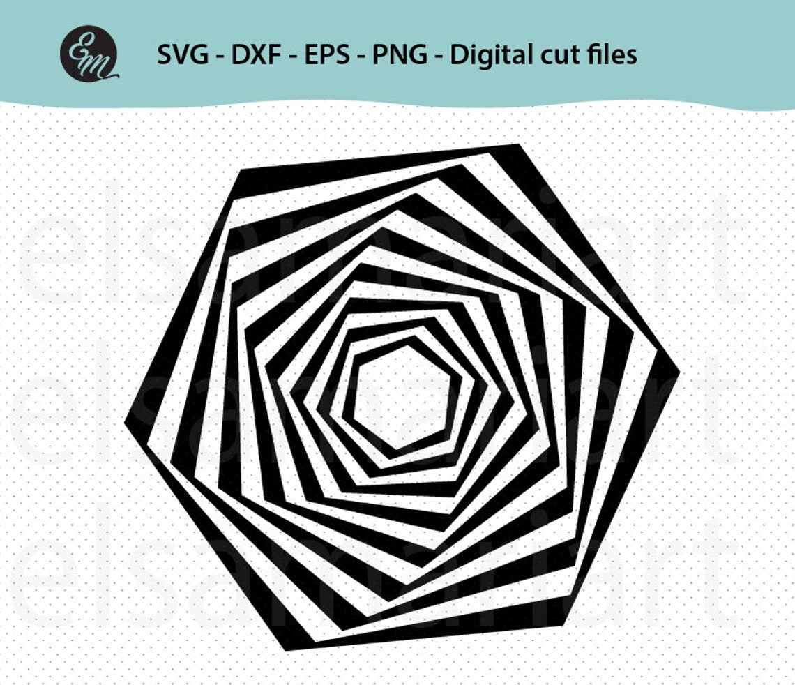 Polygon Geometry Optical Illusion SVG Cut Files Vector Clipart | Etsy