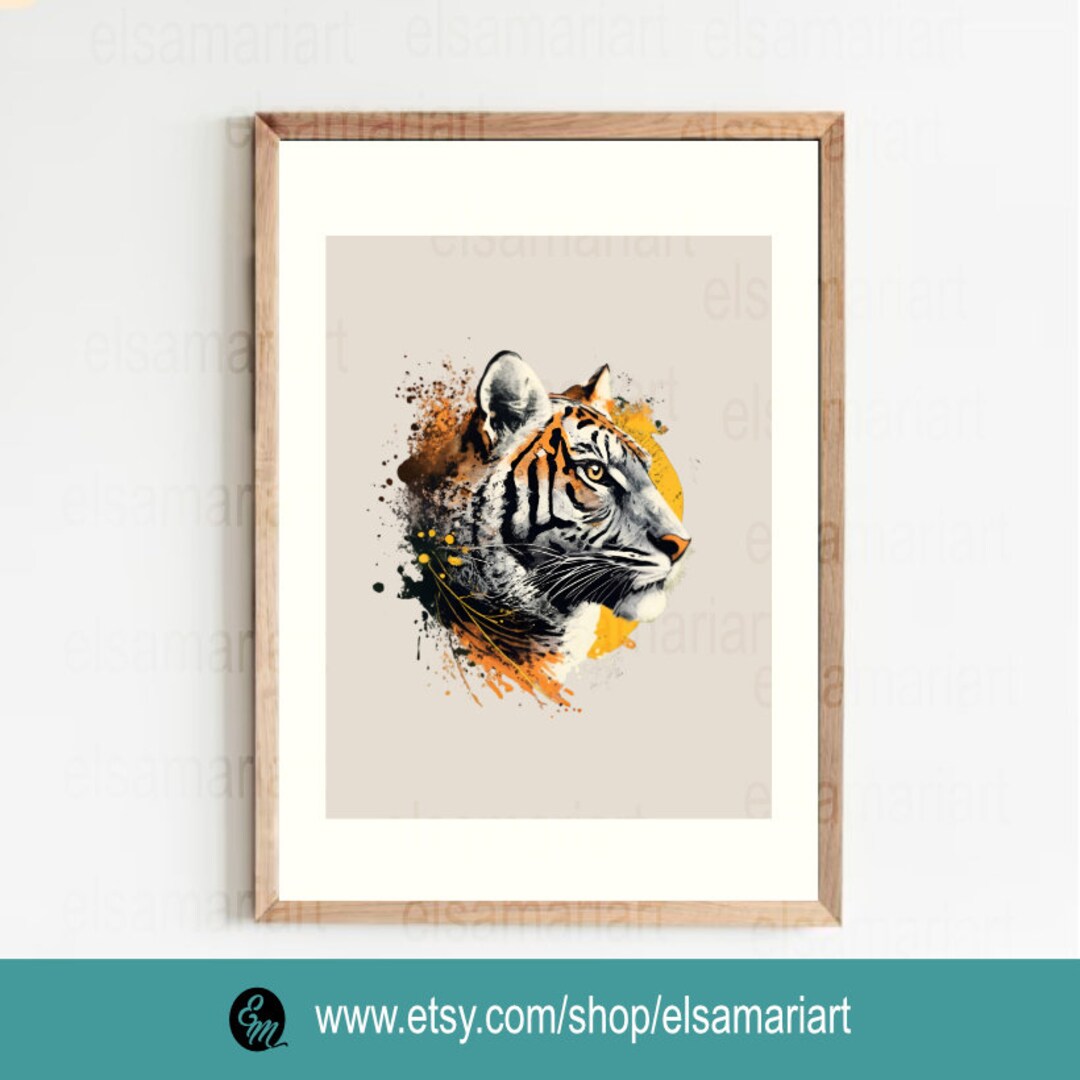 Tiger Head Wall Art Painting Safari Animal Art Poster African-style ...