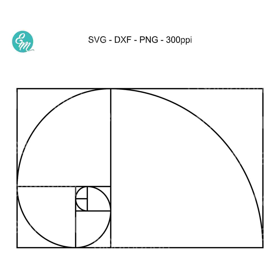 Fibonacci SVG Golden Ratio, Math Symbol, SVG Cut Files, Sublimation ...