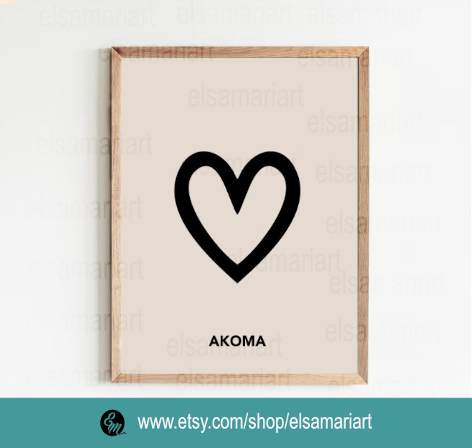 Adinkra Symbol Akoma Wall Art Prints Black Beige - Etsy