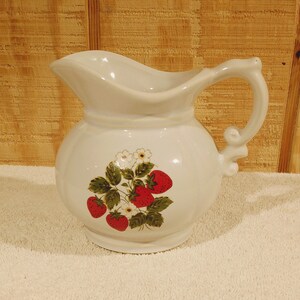 Mccoy Pottery Pitcher, 7528, Strawberries, Circa 1979, 5 1/4" Tall at ...
