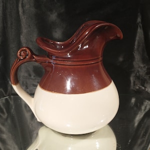 Vintage Mccoy Brown and Ivory Pitcher, Mccoy 7515 USA, 7 1/4" Tall ...