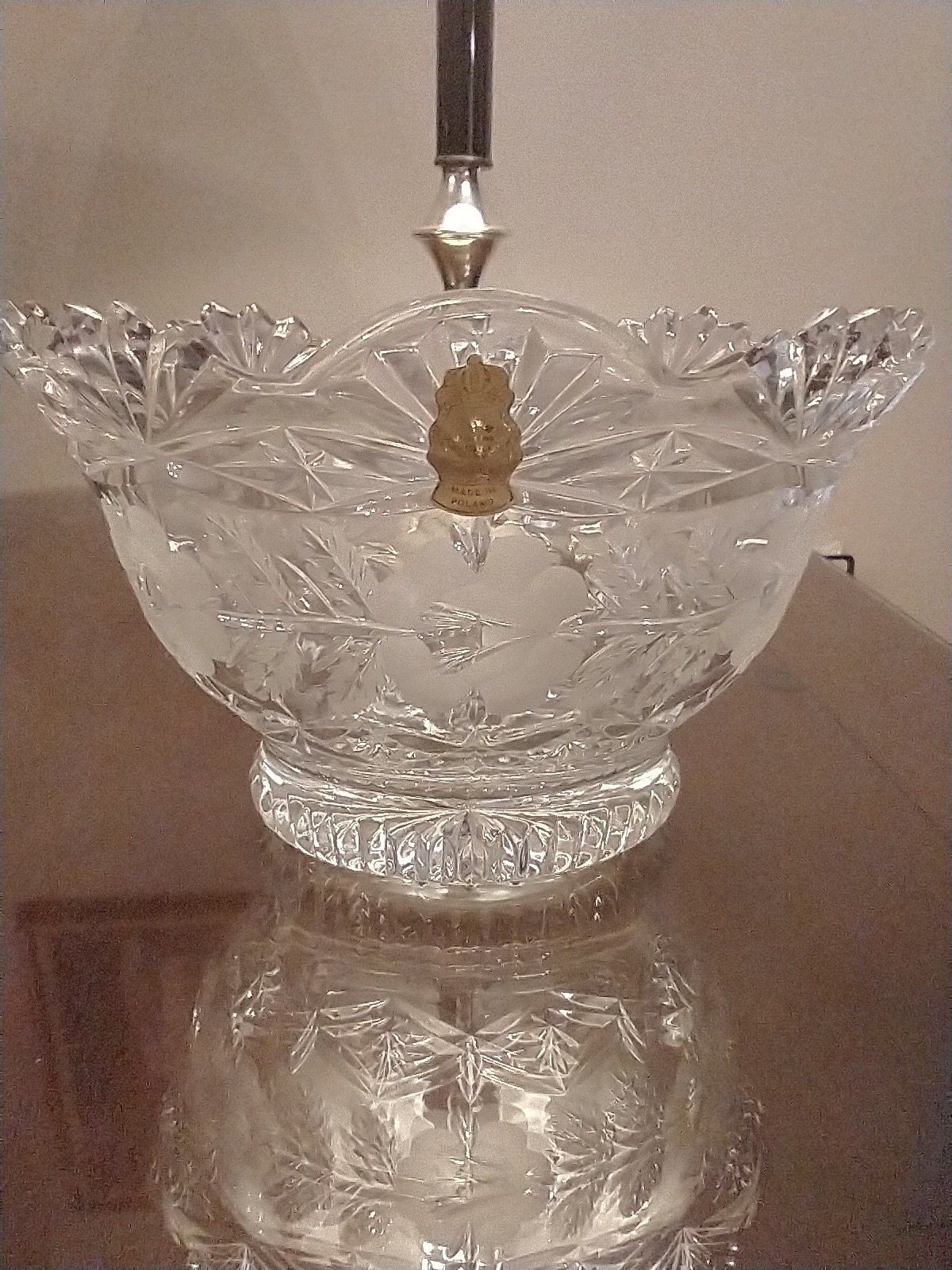 Imperlux Crystal Hand Cut Footed Bowl or Vase, 24% Lead Crystal ...