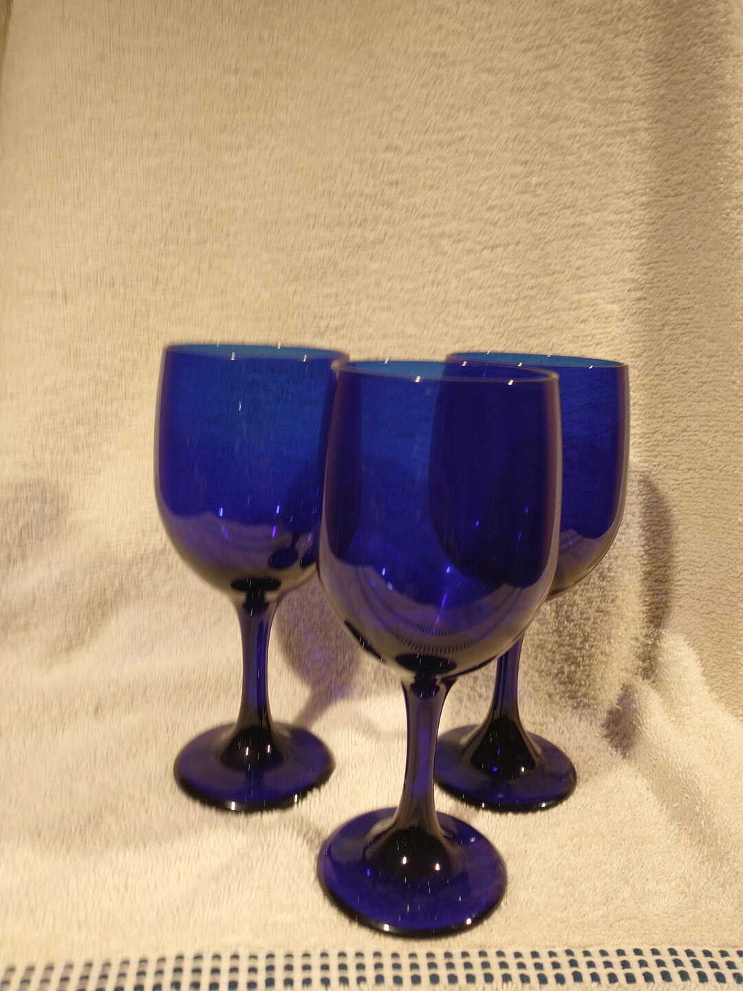 Vtg Libbey Premeire Cobalt Water Goblet Set of 3 7 - Etsy
