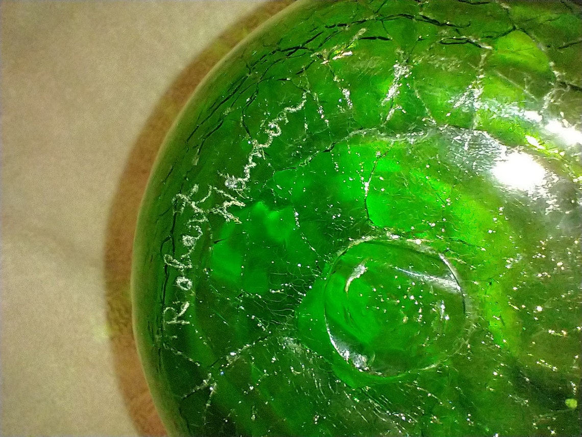 Vintage RARE: Robert Hamon Signed Green Crackle Glass Fluted Vase - Etsy