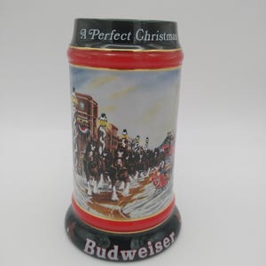 Vintage Budweiser A Perfect Christmas Holiday Stein, 1992, Excellent ...