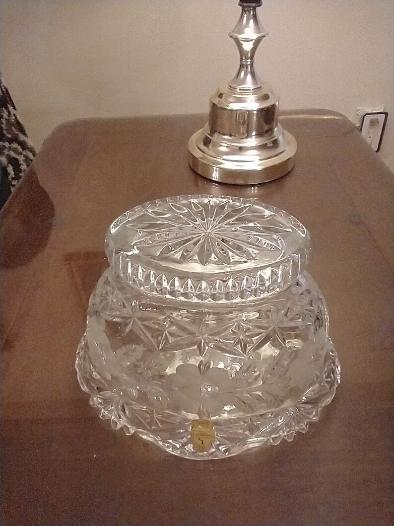 Imperlux Crystal Hand Cut Footed Bowl or Vase, 24% Lead Crystal ...