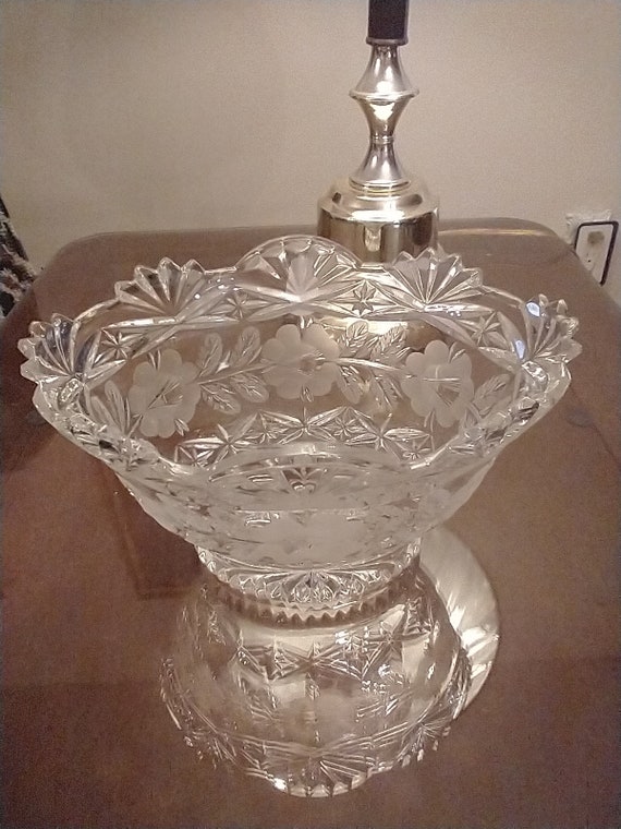 Imperlux Crystal Hand Cut Footed Bowl or Vase 24% Lead - Etsy