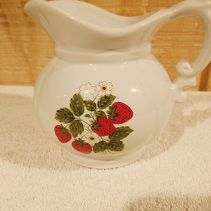 Mccoy Pottery Pitcher, 7528, Strawberries, Circa 1979, 5 1/4" Tall at ...