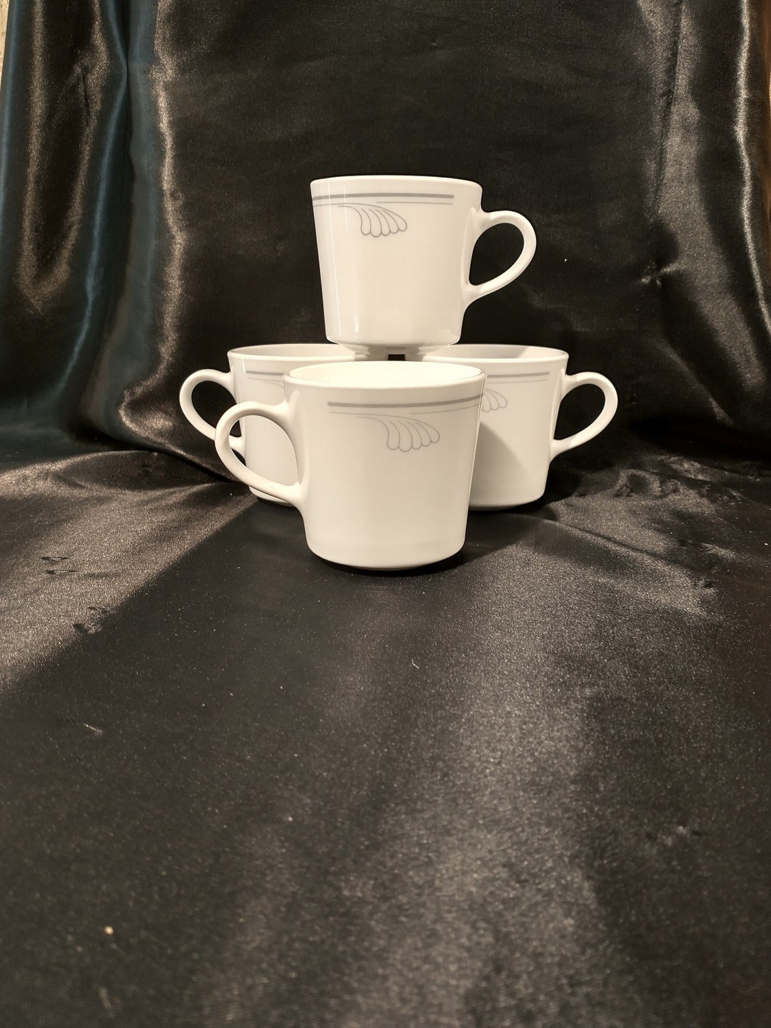 Vtg Corning Pyroceram Whispering Mist Flat Cups, SET OF 4 - Etsy