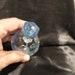 Vtg. Light Blue Glass Bell, Acid-etched Teddy Bears and Embossed Hearts ...