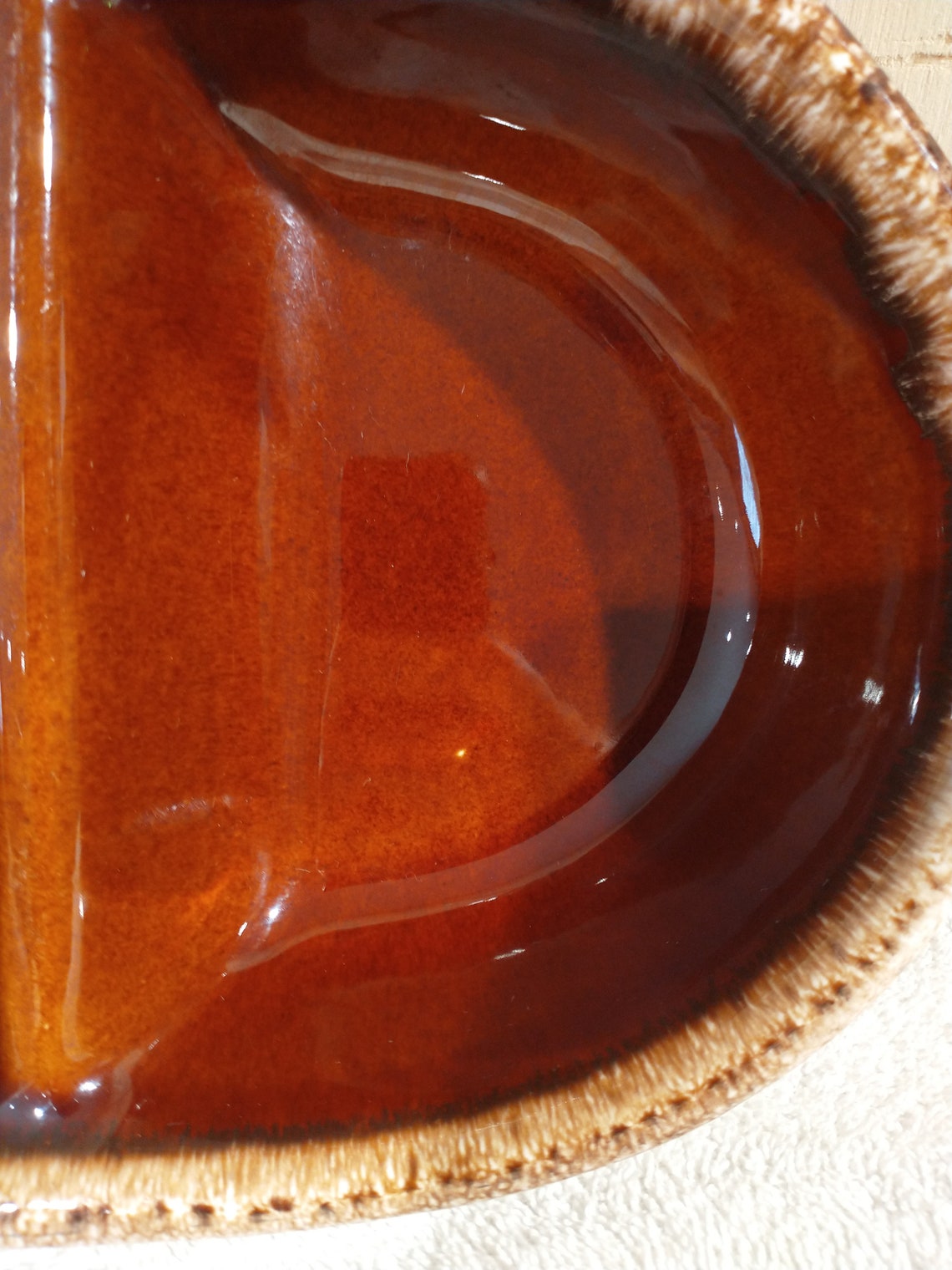 Vtg Hull Pottery Brown Drip Divided Cooking and Serving Bowl, 11" - Etsy