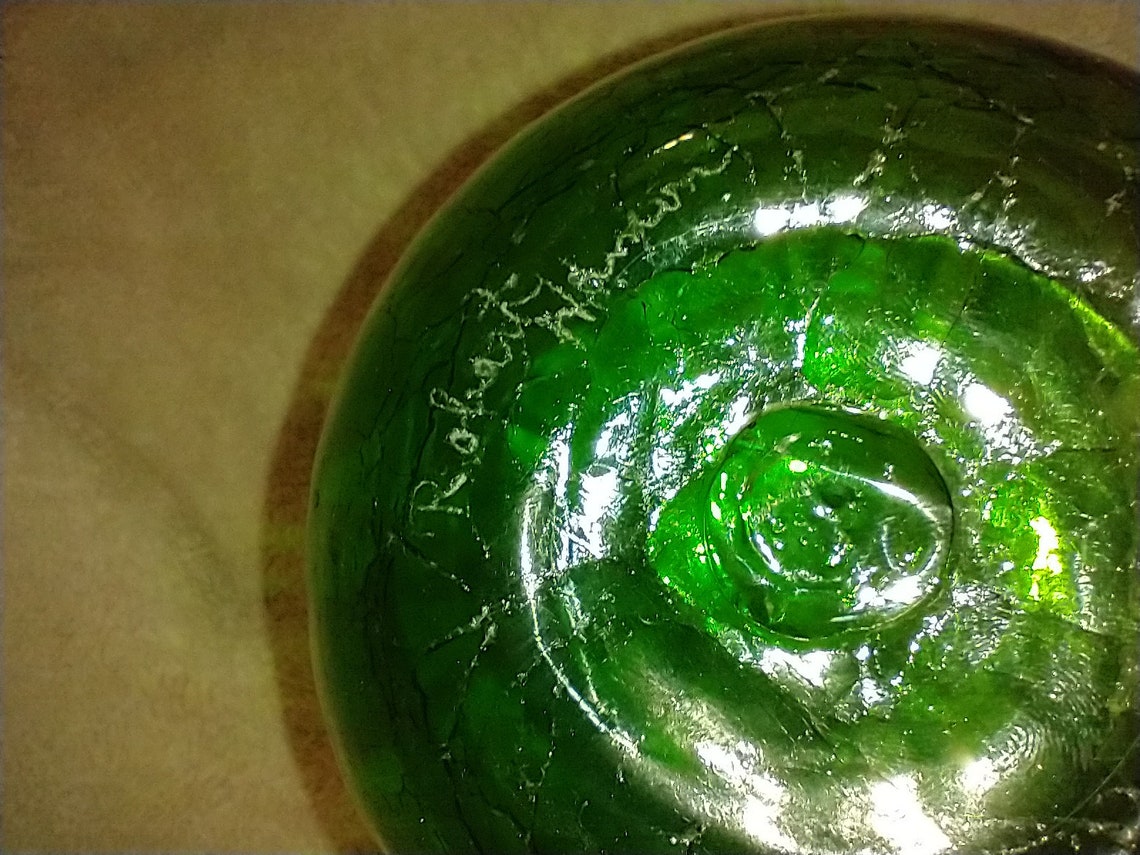 Vintage RARE: Robert Hamon Signed Green Crackle Glass Fluted Vase - Etsy