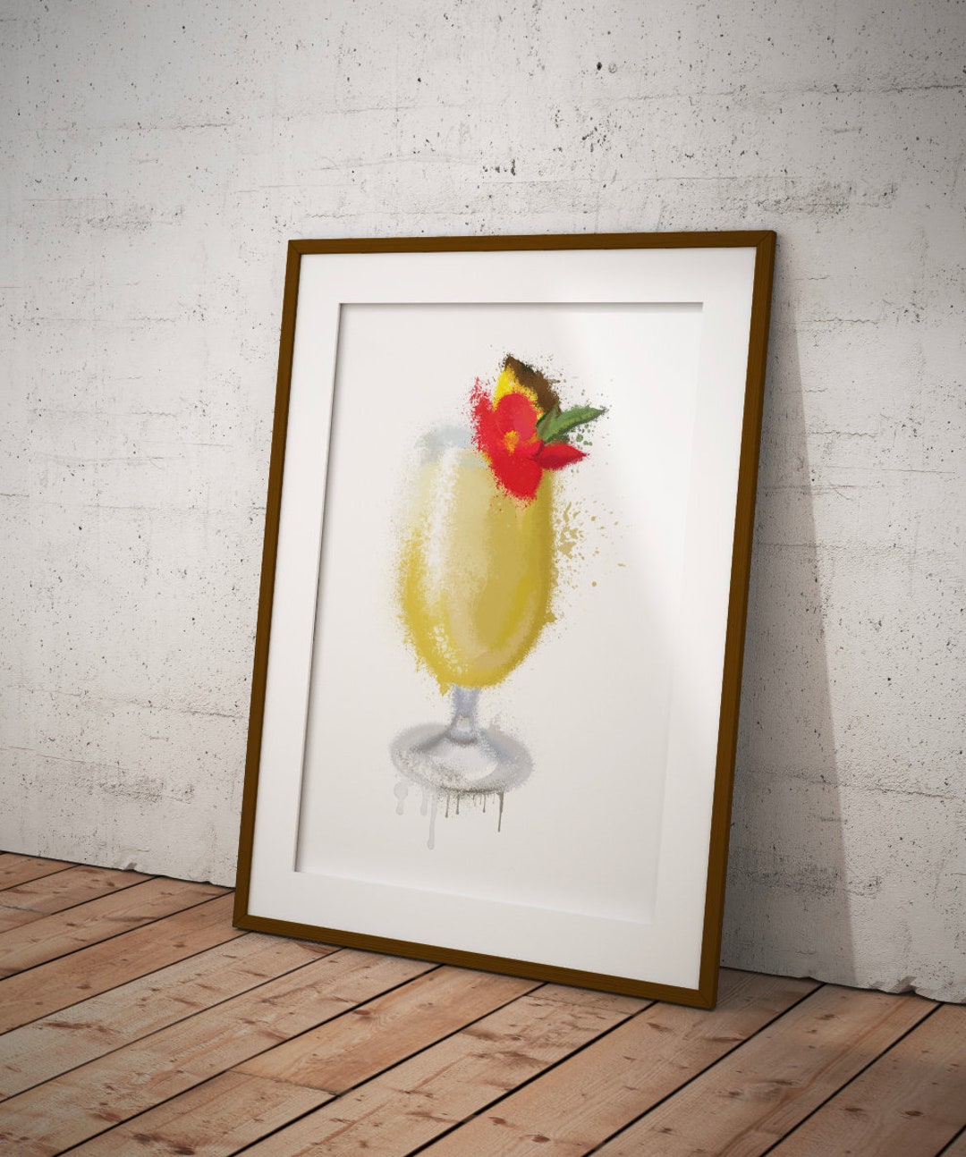 Pina Colada Print Kitchen Poster Cocktail Print Cocktail - Etsy
