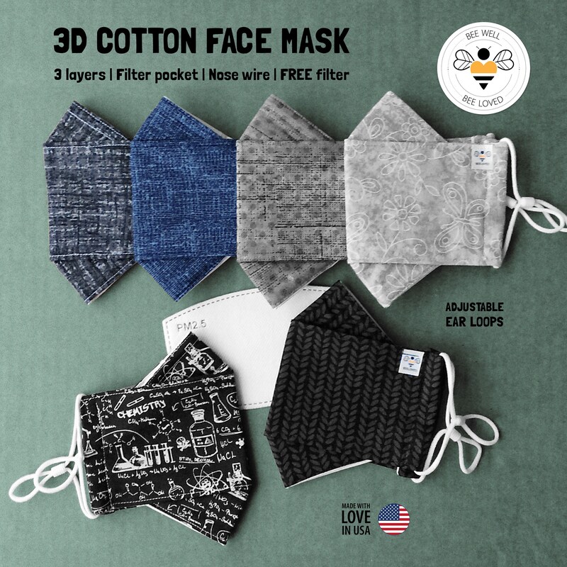 Face Mask With Filter - Etsy