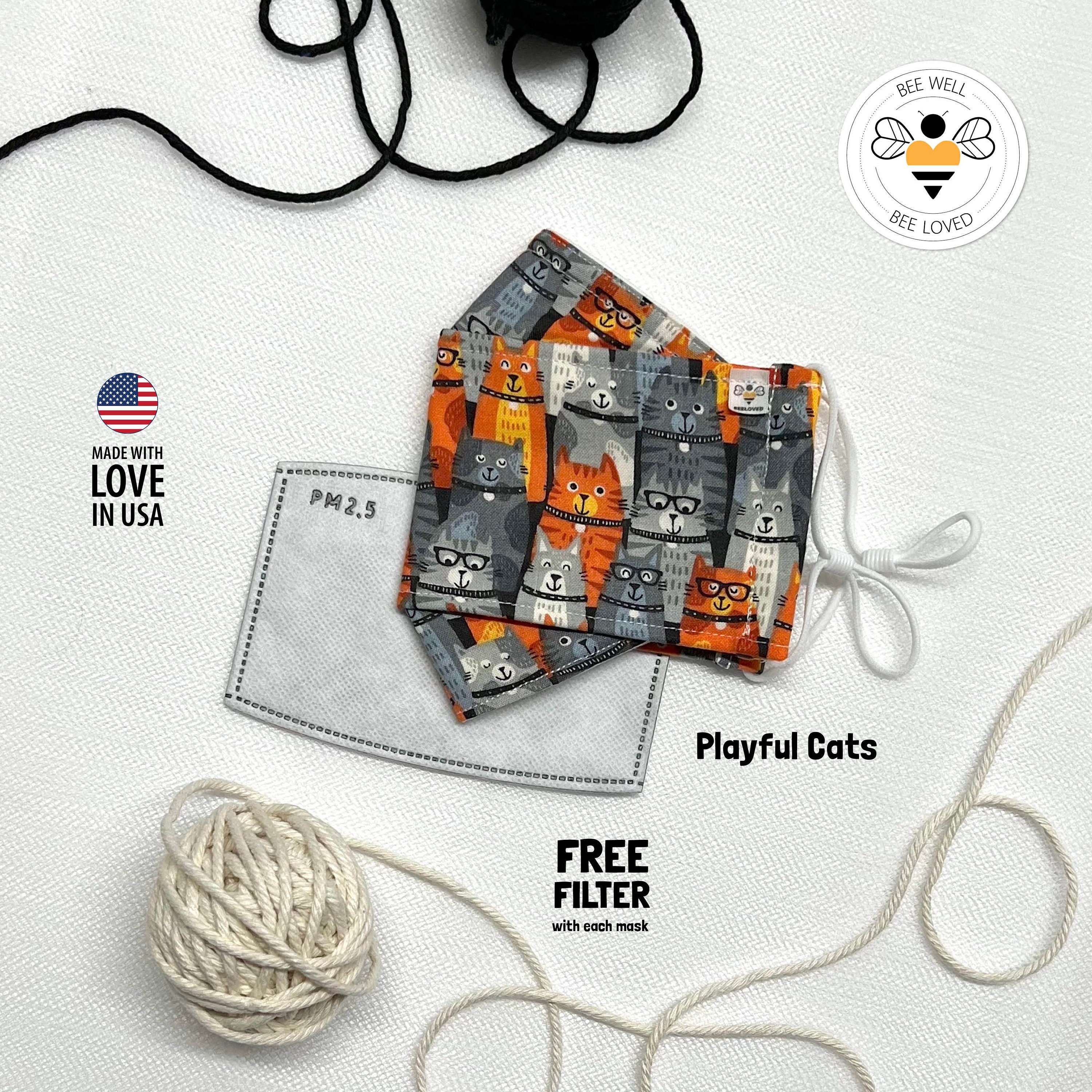 Face Mask Cat Print Dog Print Origami Face Mask Fog Free - Etsy