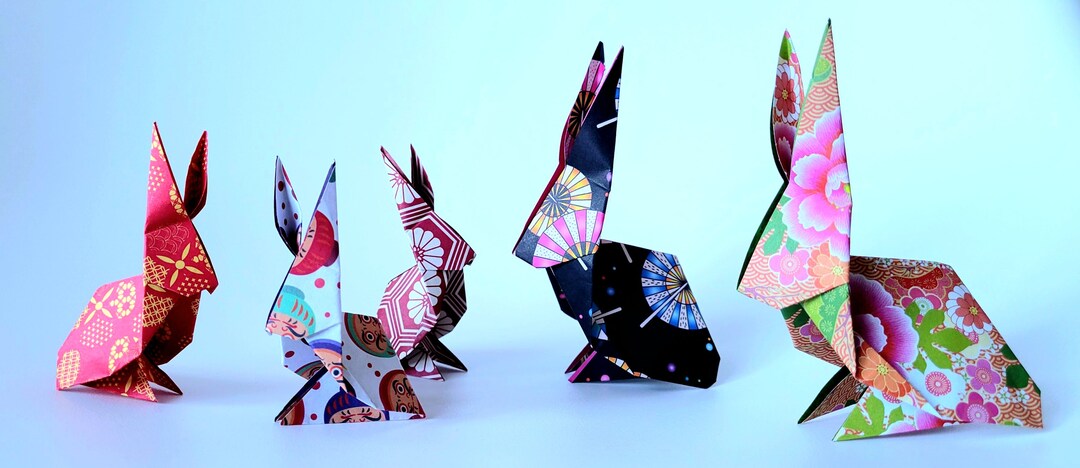 Origami Bunnies Rabbits Lunar New Year Year of the Rabbit - Etsy
