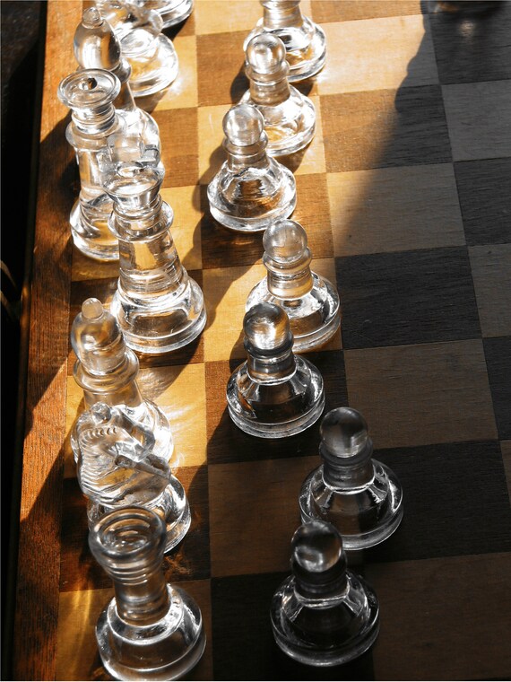 Light Versus Shade Chess Themed Photograph Wooden Board | Etsy