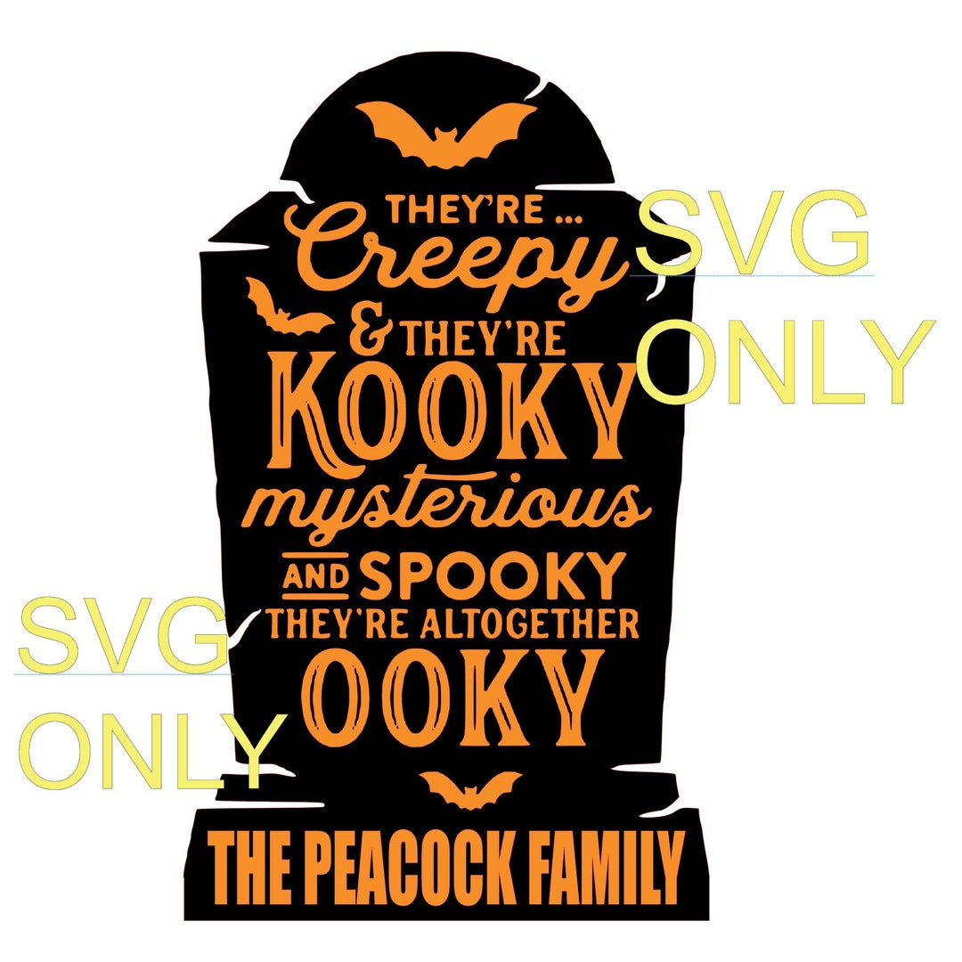 Family Halloween Adams Family Sign SVG Digital File Only - Etsy