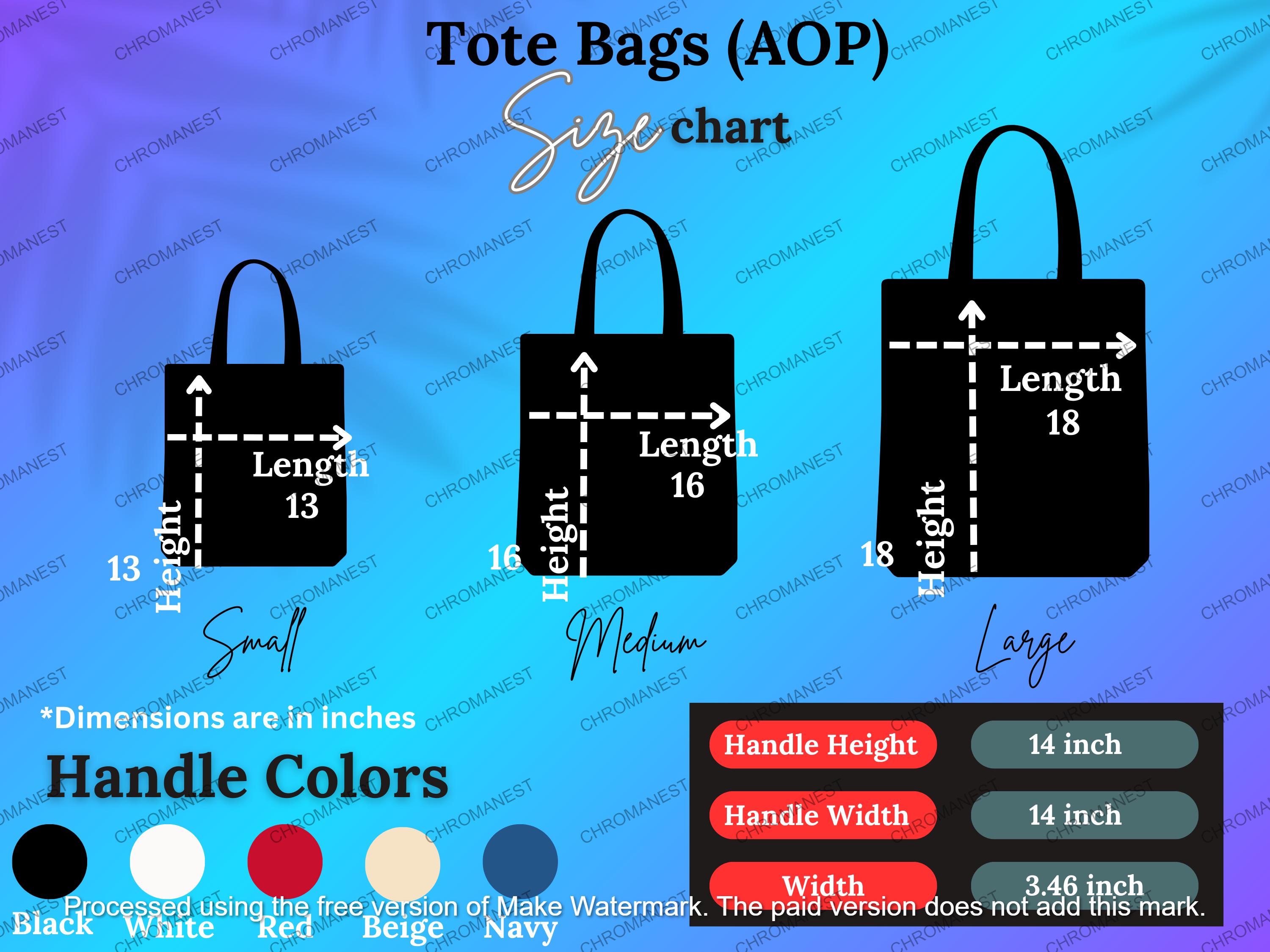 Aop Tote Bag Size Chart Mockup, Tote Bag Size Chart, Printify Tote Bag Mockups - Etsy