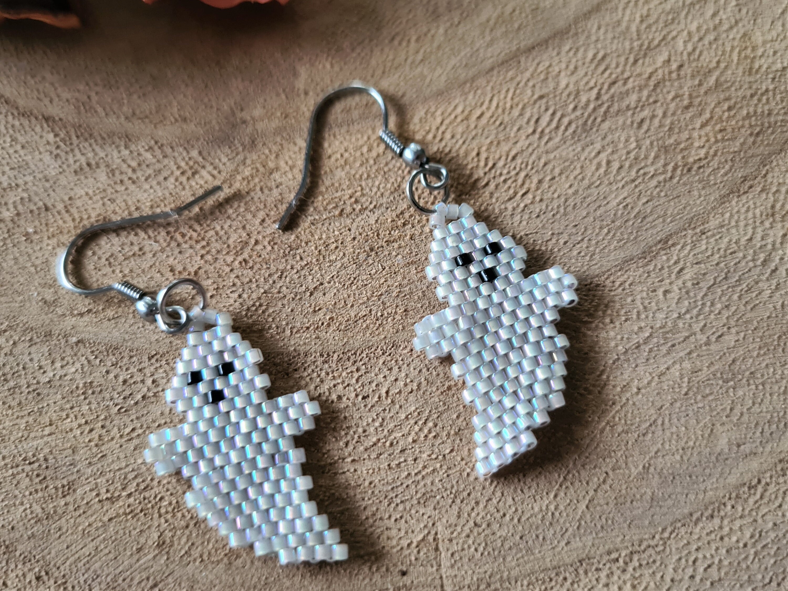 Beaded ghost earrings store