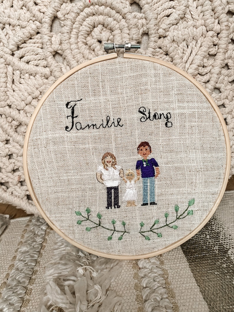 Embroidery Frame Family Portrait Customizable - Etsy