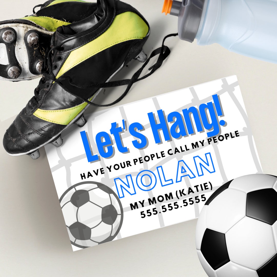 Soccer Business Card | Kid Business Cards | Play Date Card | Digital ...