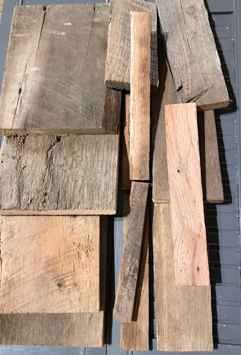 Antique Barn Wood Scraps Weathered Oak or Poplar Rough Sewn Saw Marks ...