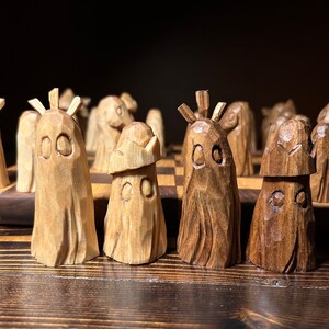 Ghost Chess Set Pieces Only Hand Carved Wood One of a Kind - Etsy