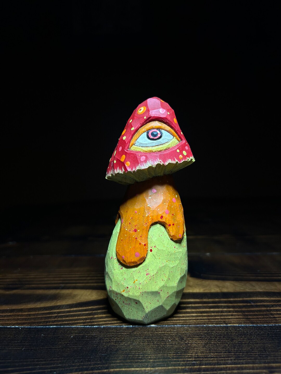 Mystical Hand-carved Wood Mushroom Eye Sculpture - Etsy