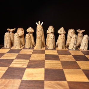 Ghost Chess Set Pieces Only Hand Carved Wood One of a Kind - Etsy