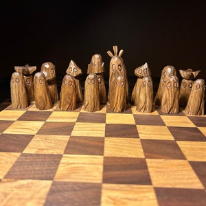 Ghost Chess Set Pieces Only Hand Carved Wood One of a Kind - Etsy