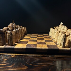Ghost Chess Set Pieces Only Hand Carved Wood One of a Kind - Etsy